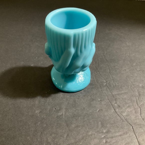 Dining | Vintage Delphite Blue Glass Beggars Hand Egg Cup | Poshmark